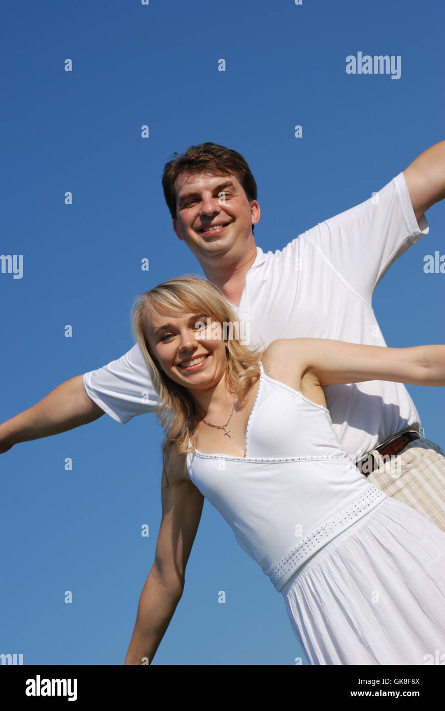Pair enamoured flying Stock Photo - Alamy