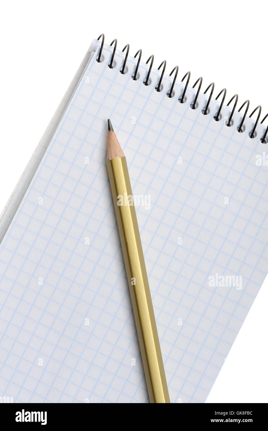 Notebook with pencil Stock Photo - Alamy
