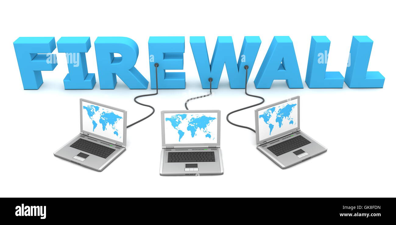 Multiple Wired to Firewall Stock Photo - Alamy