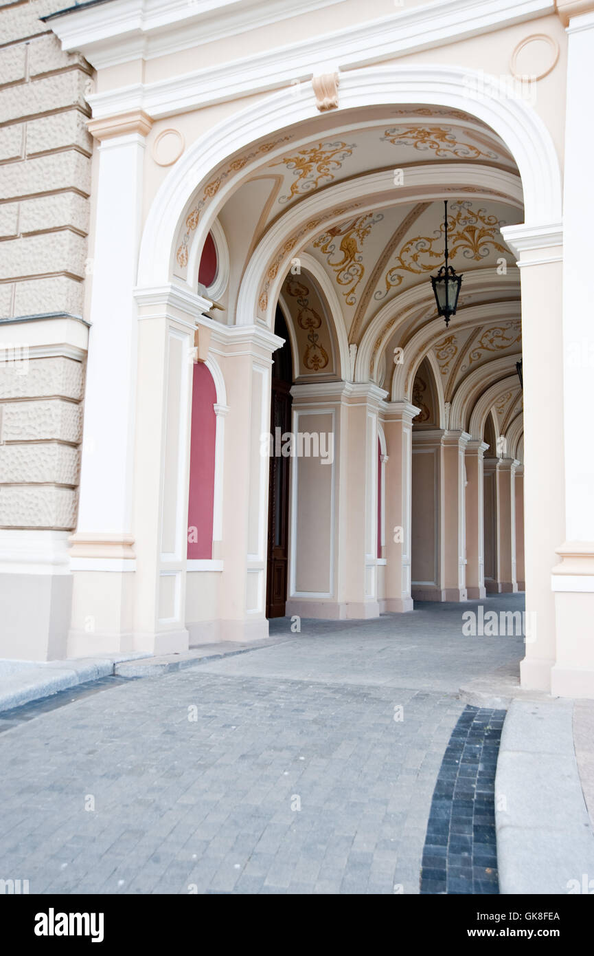 Arch entrance of a building of an opera Stock Photo - Alamy