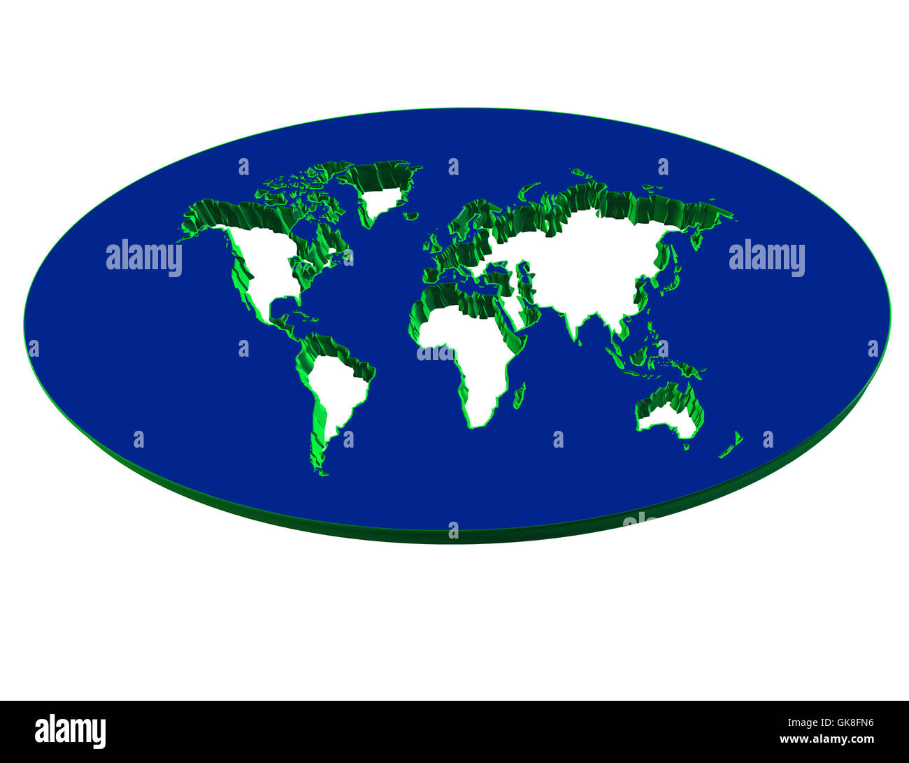 3D Map continent Stock Photo - Alamy
