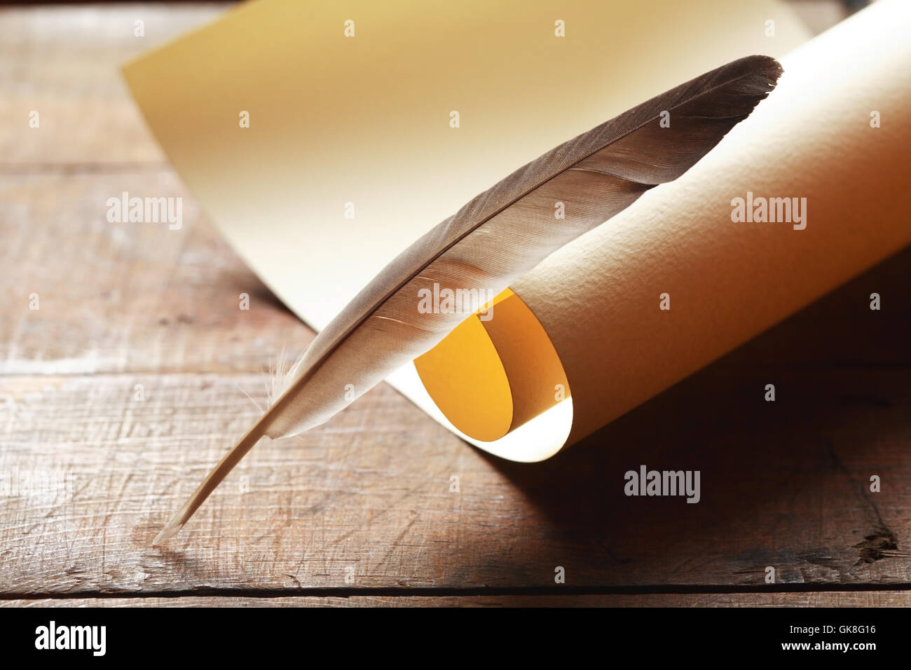Scroll And Quill Stock Photo - Alamy