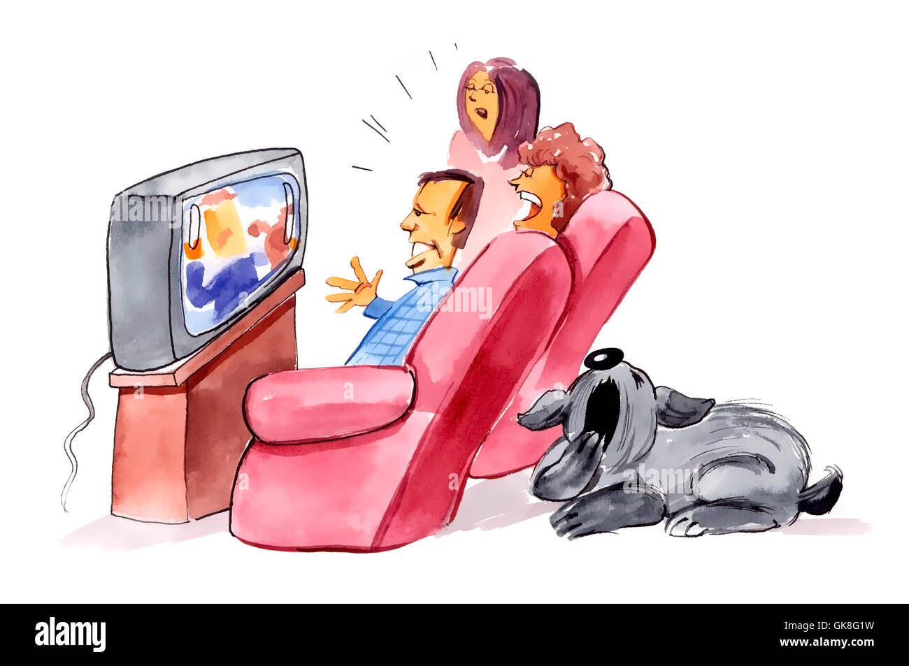 Dog watching tv screen hi-res stock photography and images - Alamy