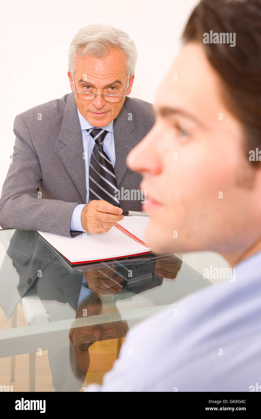 Two men during job interview hi-res stock photography and images - Alamy
