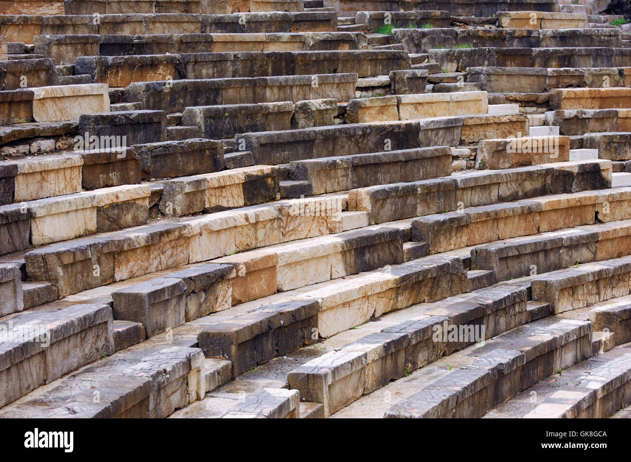 Detail of an ancient Greek theater at Ithomi Stock Photo - Alamy