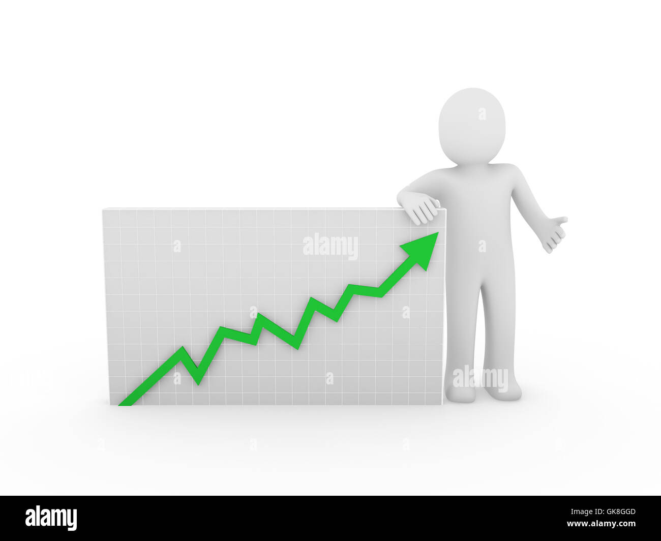3d human arrow growth Stock Photo - Alamy