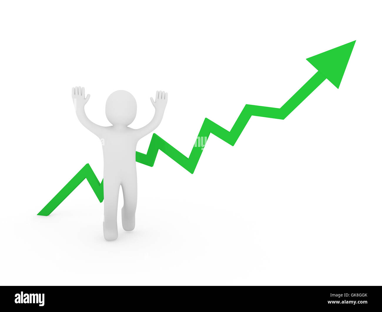 3d human man green graph Stock Photo - Alamy
