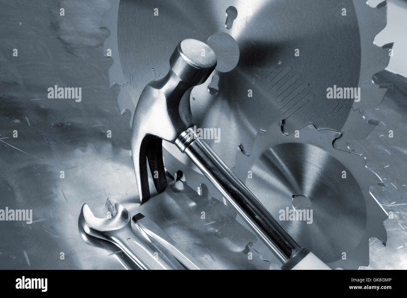tools wrench hammer Stock Photo - Alamy