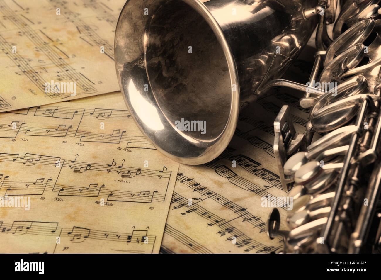 Old saxophone notes musical instrument hi-res stock photography and ...