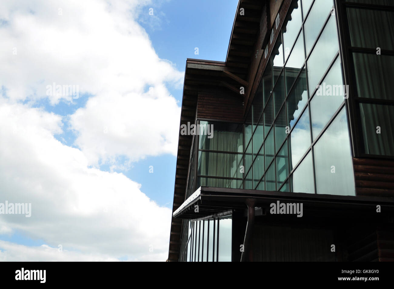 Wood glass construction hi-res stock photography and images - Alamy