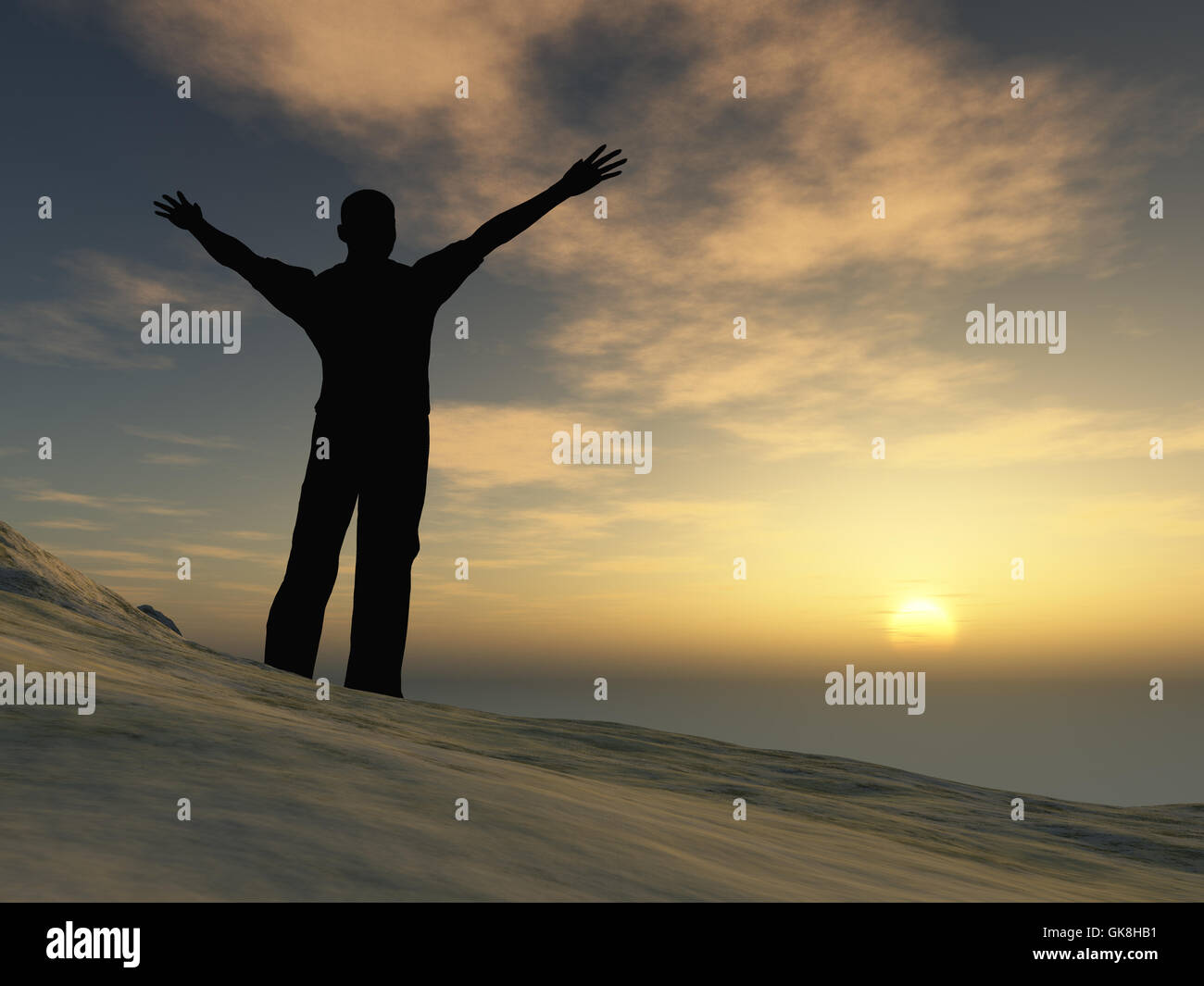 Human silhouette on mountain hi-res stock photography and images - Alamy