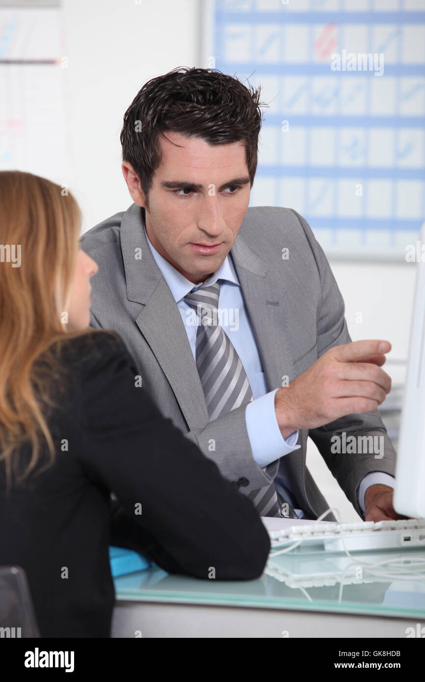 Bank manager client 2 people hi-res stock photography and images - Alamy