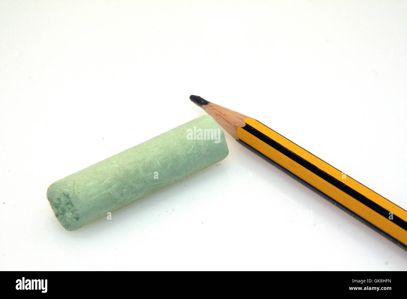 green chalk isolated on white background Stock Photo - Alamy