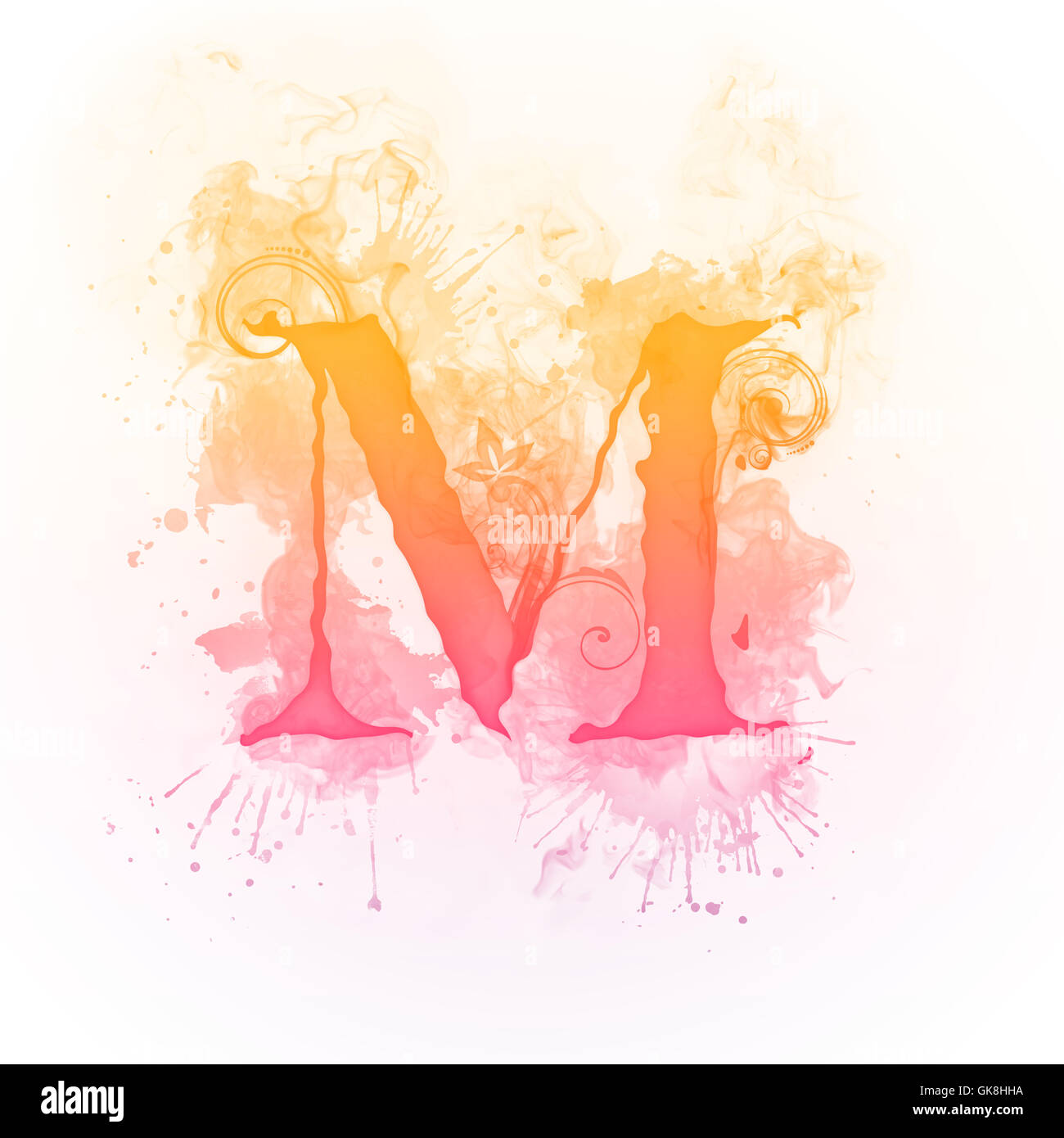Sunny Swirl Letter M Stock Photo - Alamy