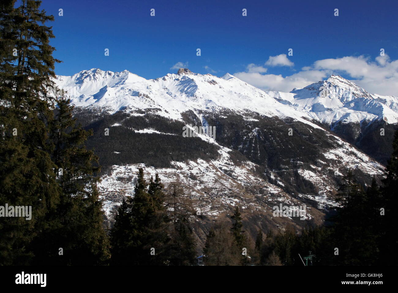 Winter landscape and Alps, Switzerland Stock Photo - Alamy