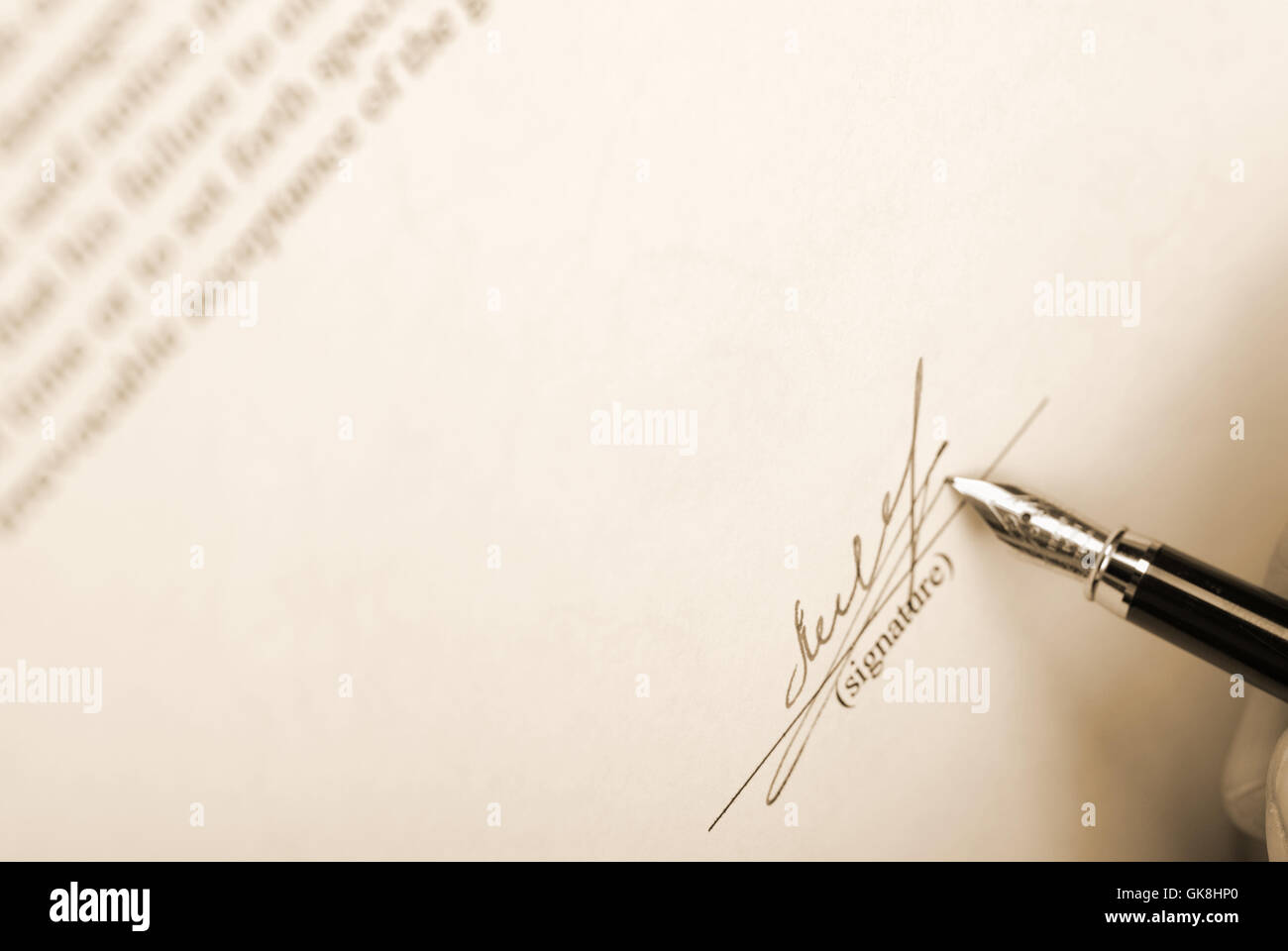 Document quill signature signing hi-res stock photography and images ...
