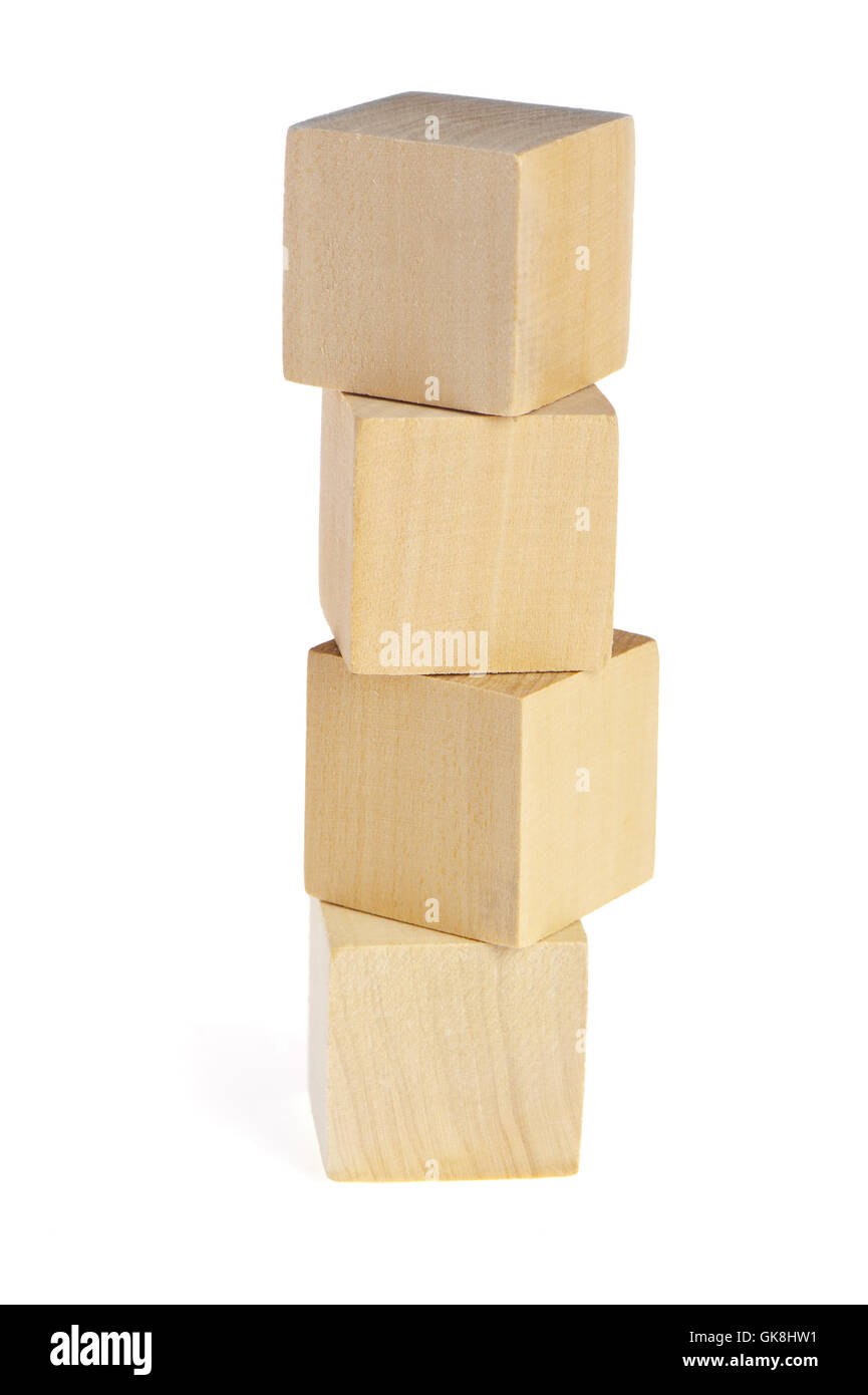 construction from wooden cubes Stock Photo - Alamy