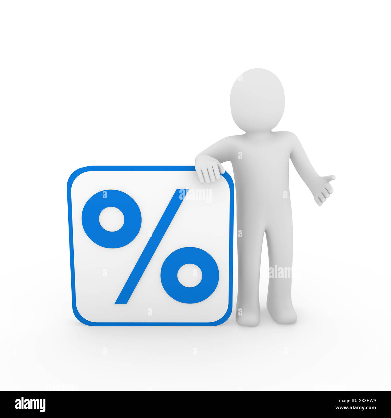 3d man sale percentage blue Stock Photo - Alamy