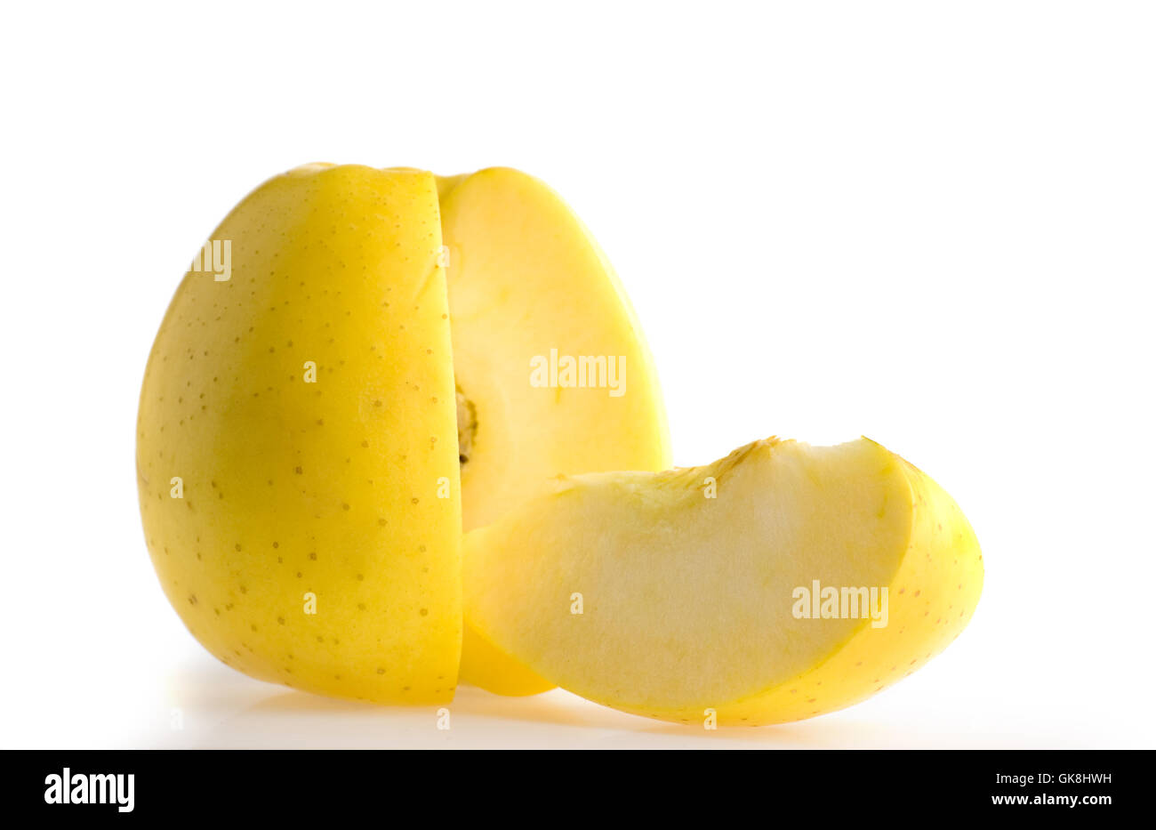 cut yellow apple Stock Photo - Alamy