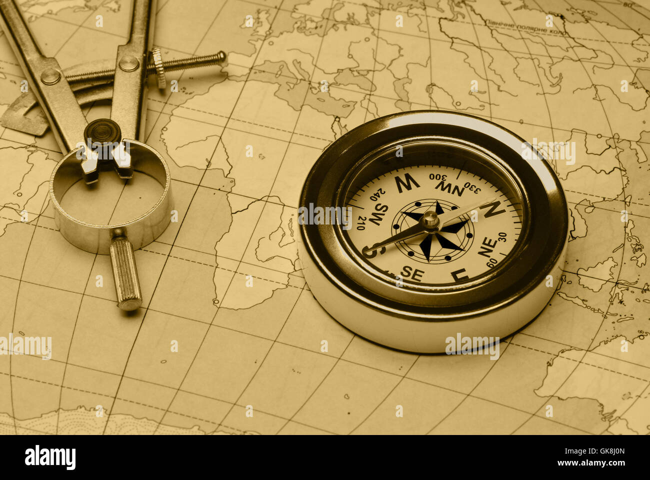 Ancient compass divider hi-res stock photography and images - Alamy