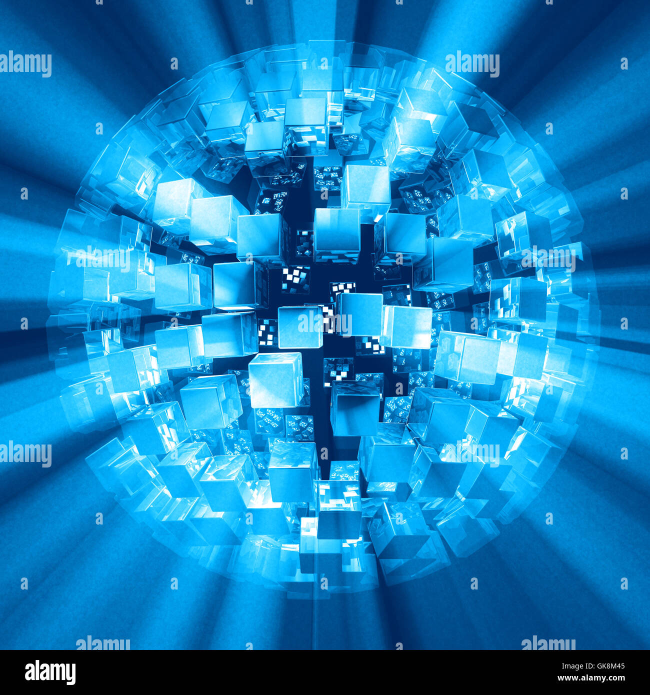 matrix light blue explosion Stock Photo - Alamy