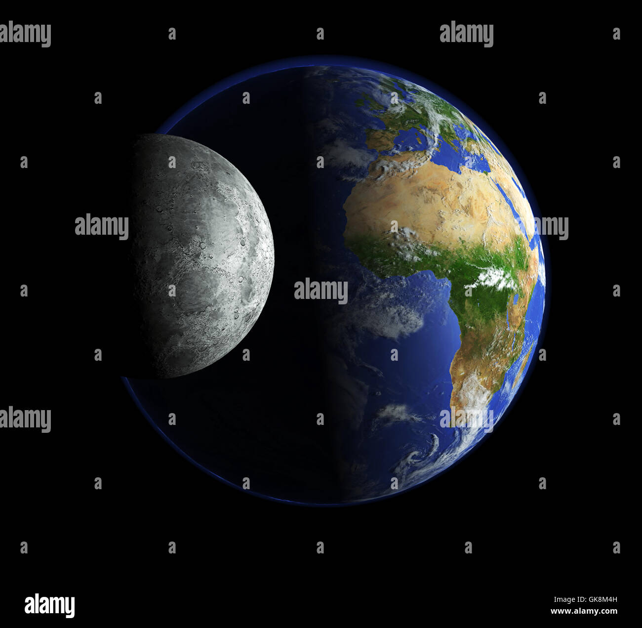 our earth and the moon Stock Photo - Alamy