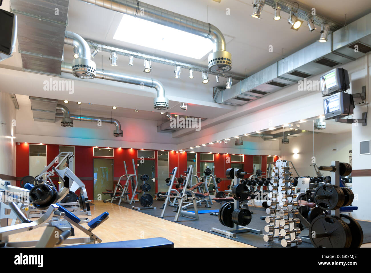 fitness center - equipment and weights Stock Photo - Alamy