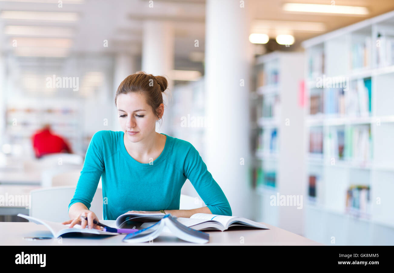 female library student Stock Photo - Alamy