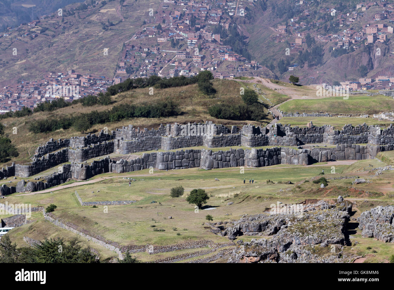 View of the Jaguar teeth built by the Incas in the ancient site of ...