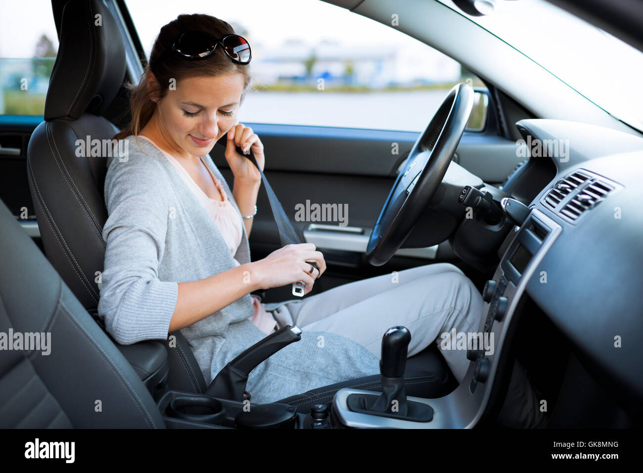 Woman driving car night time hi-res stock photography and images - Alamy
