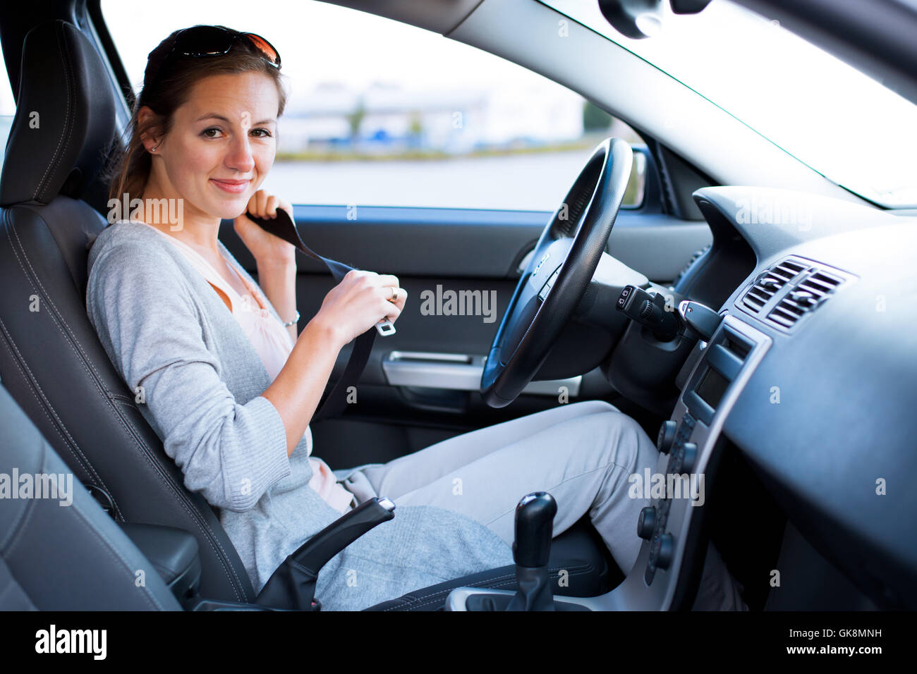 woman female car Stock Photo - Alamy