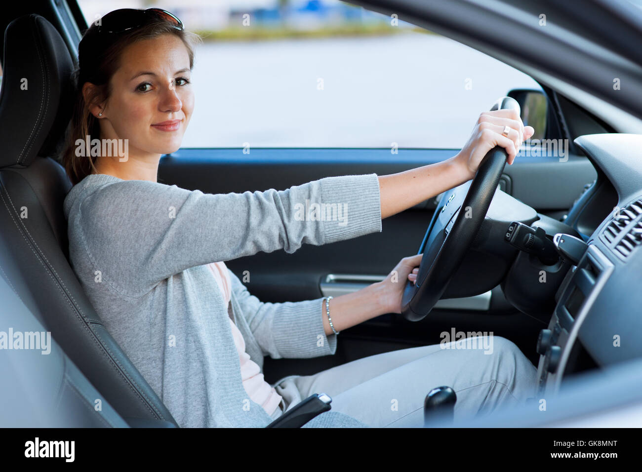 woman female car Stock Photo - Alamy