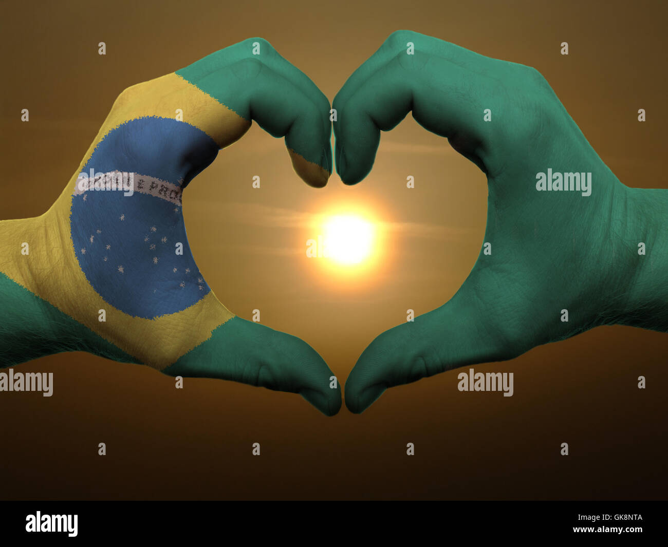 gesture sunrise flag Stock Photo - Alamy