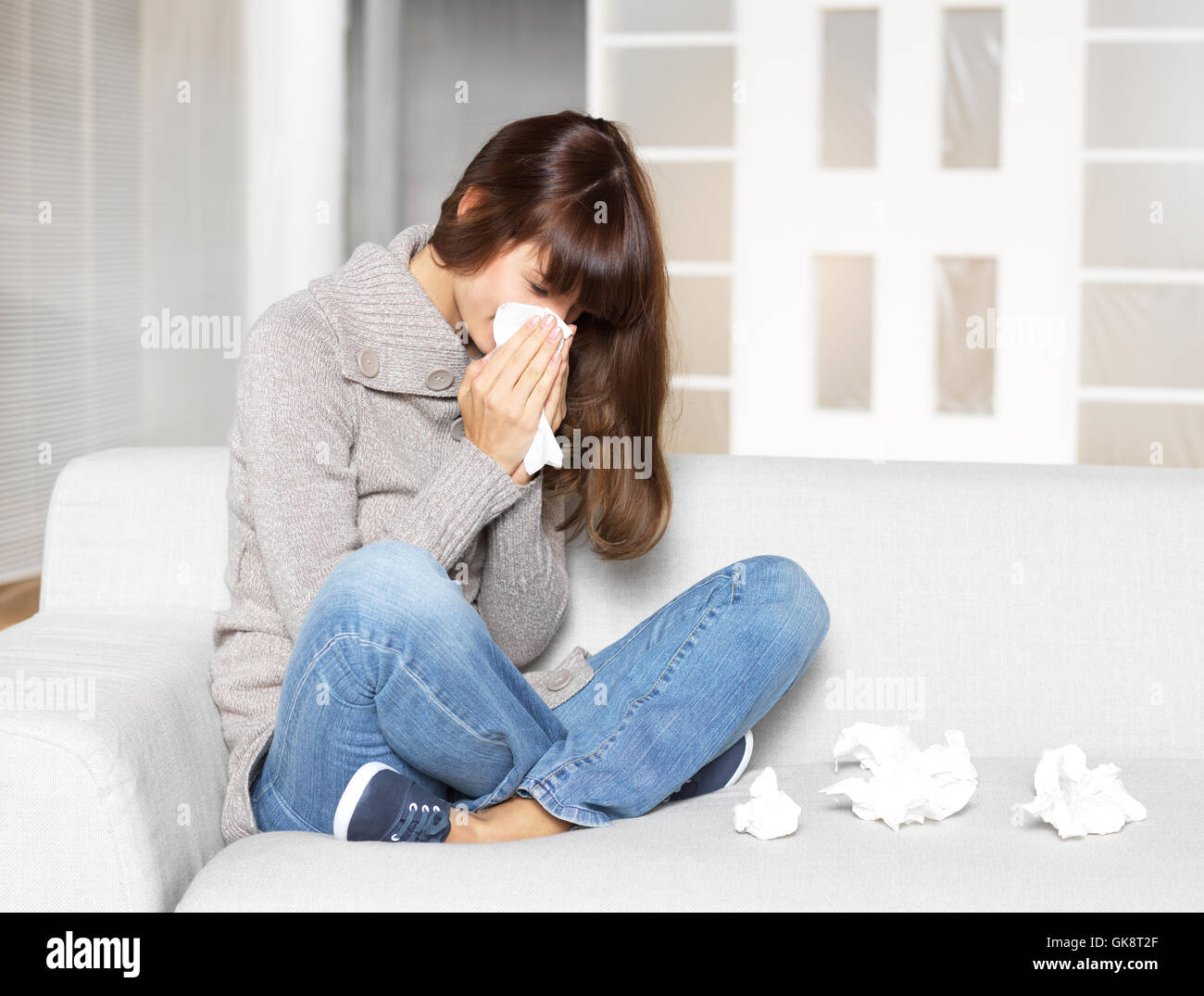 woman cold catarrh Stock Photo - Alamy