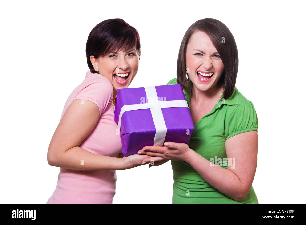 Emotions two young female Cut Out Stock Images & Pictures - Alamy