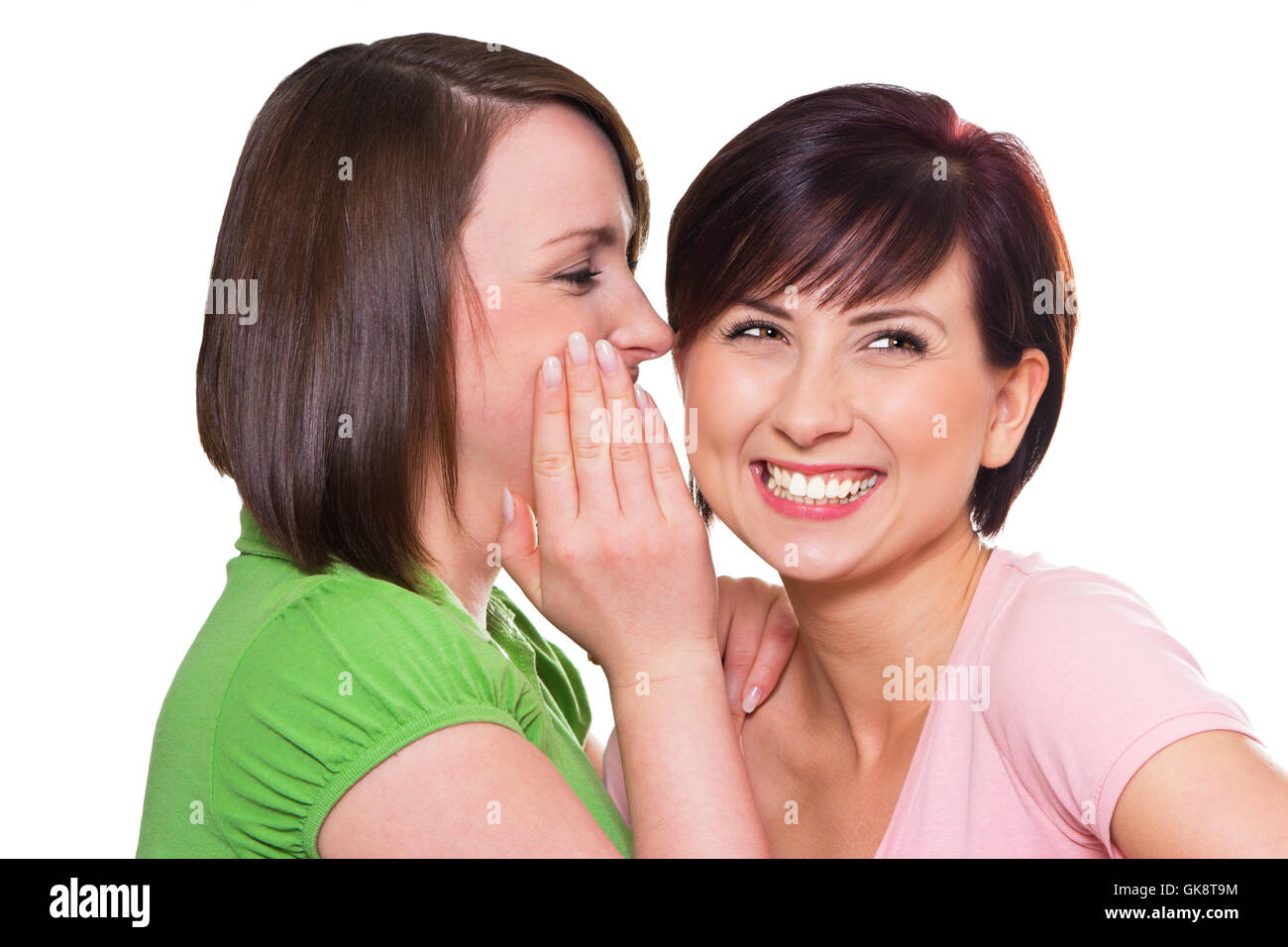 women viewed whisper in the ear Stock Photo - Alamy