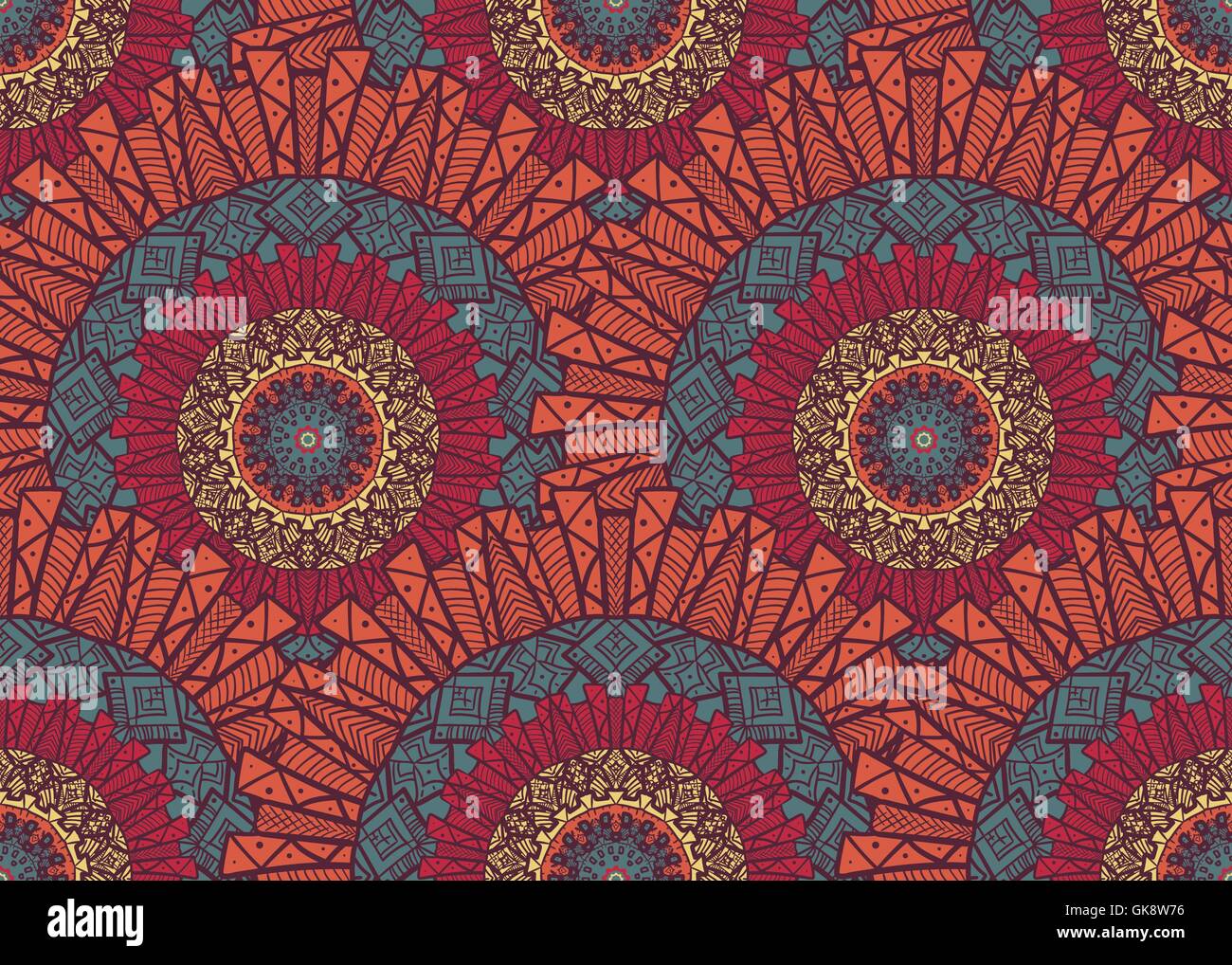 Hand drawn Mandala Seamless Pattern. Arabic, indian, turkish and ...