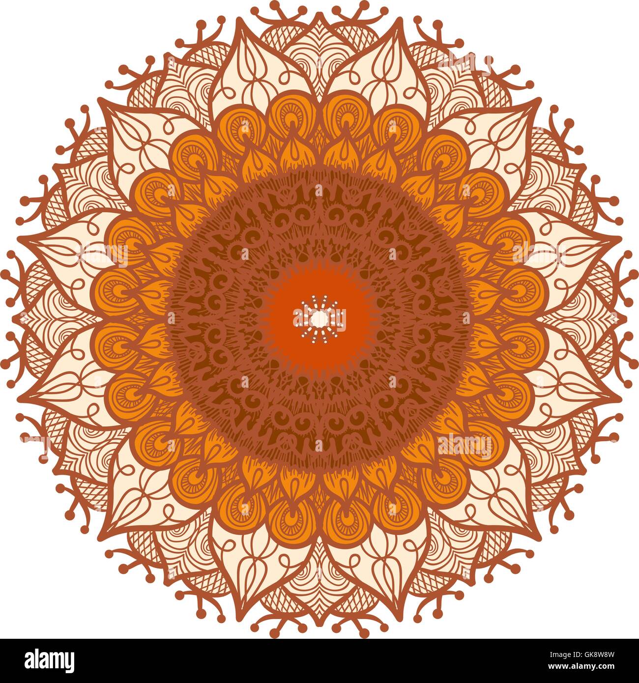 Hand drawn Mandala in arabic, indian, islam and ottoman culture ...