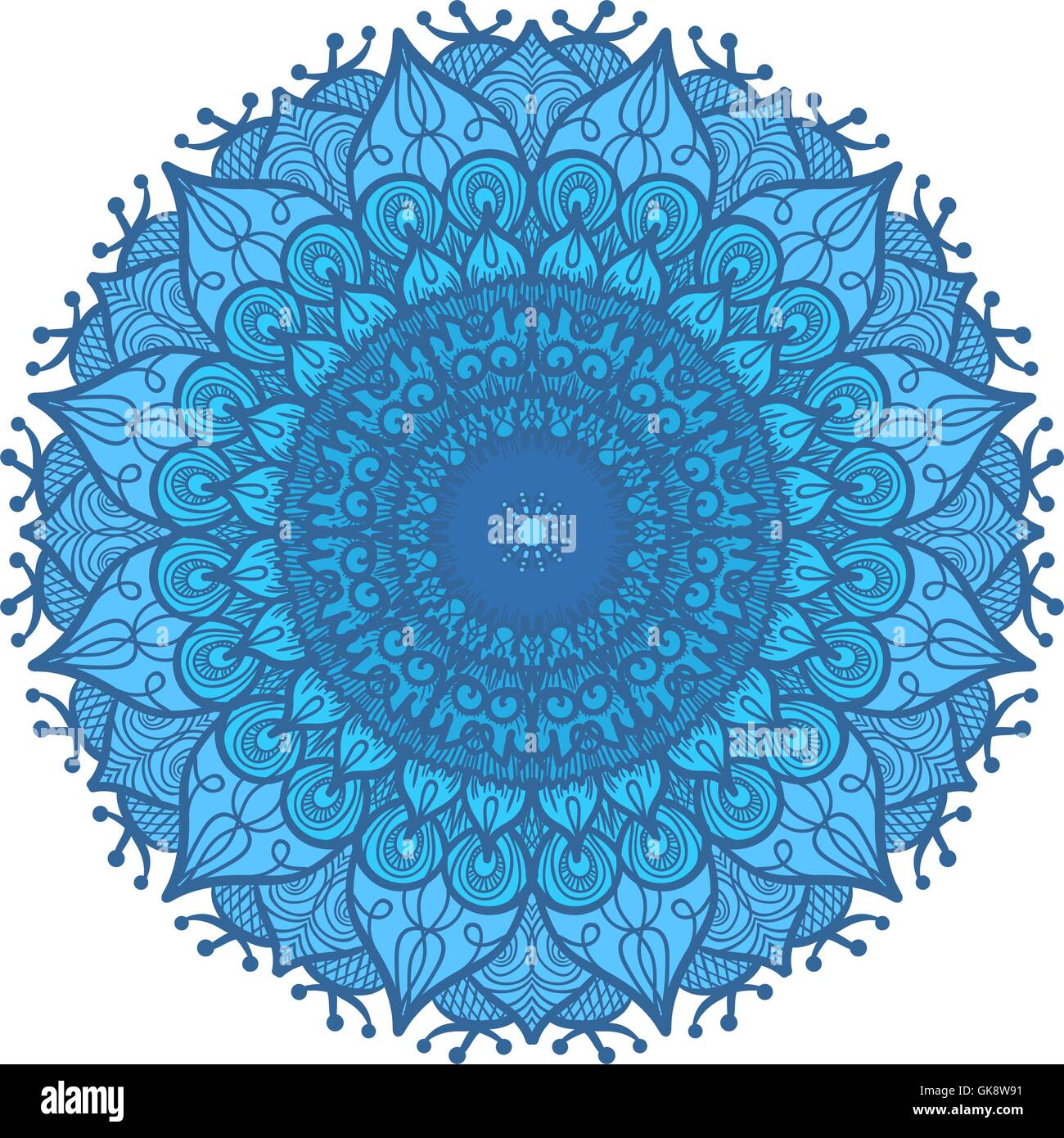 Hand drawn Mandala in arabic, indian, islam and ottoman culture ...