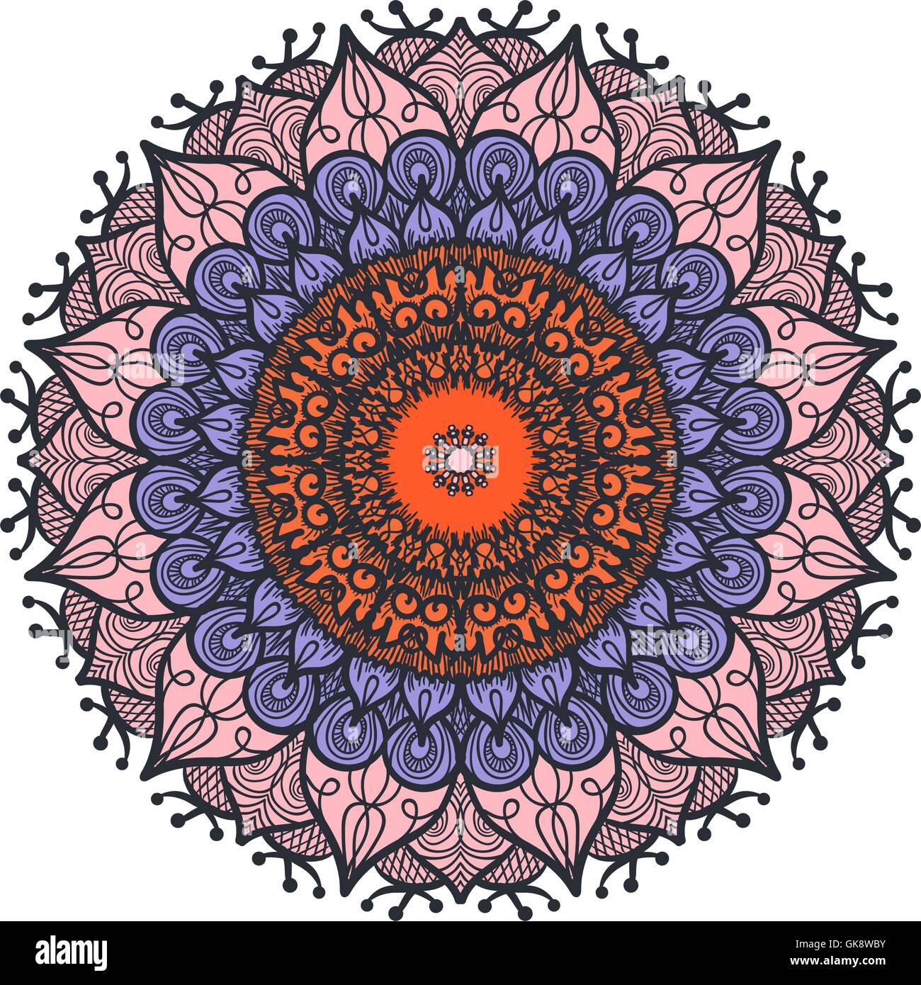 Hand drawn Mandala in arabic, indian, islam and ottoman culture ...