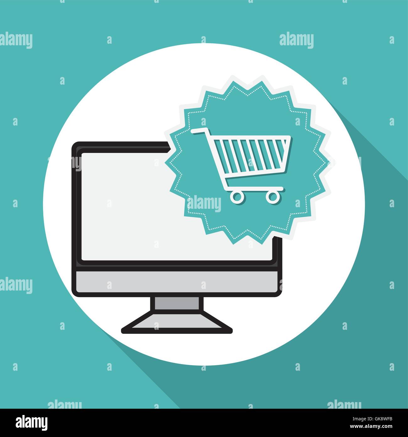 shopping cart and computer design , vector illustration Stock Vector ...