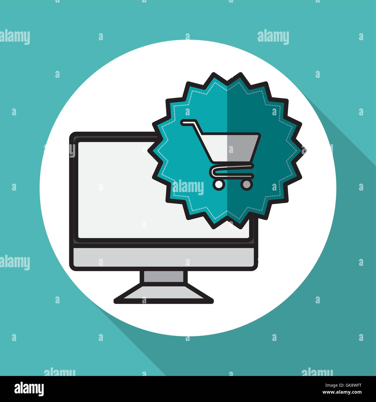 shopping cart and computer design , vector illustration Stock Vector ...