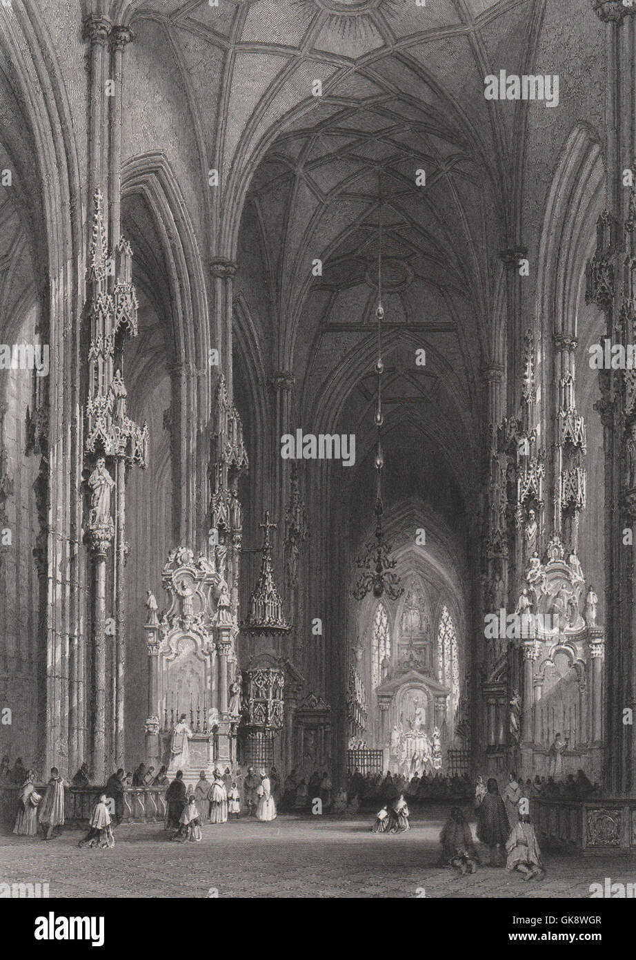 Stephansdom cathedral interior, Vienna. St Stephen's. Wien. BARTLETT ...