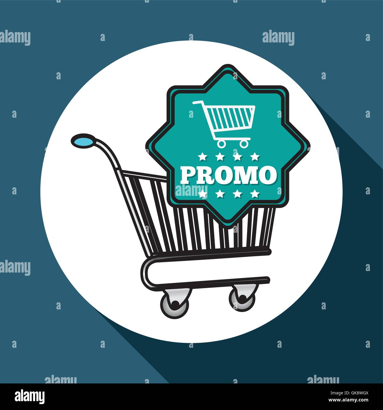 shopping cart and promo design , vector illustration Stock Vector Image ...
