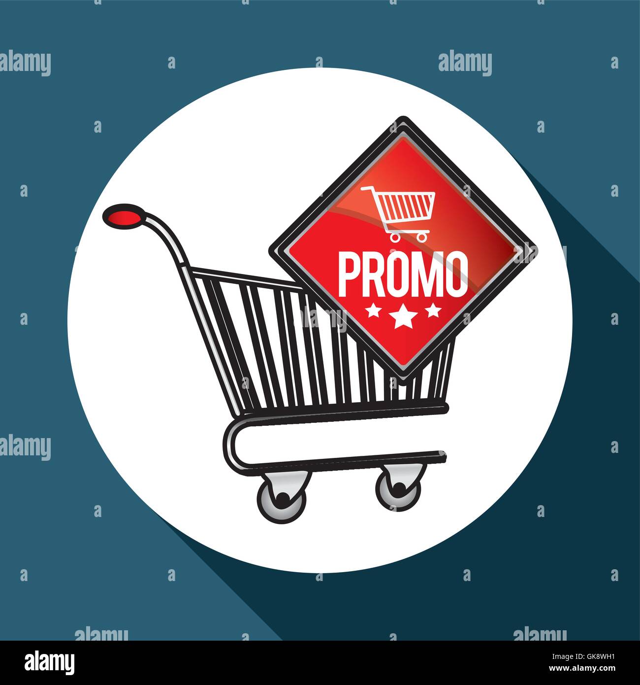 shopping cart and promo design , vector illustration Stock Vector Image ...