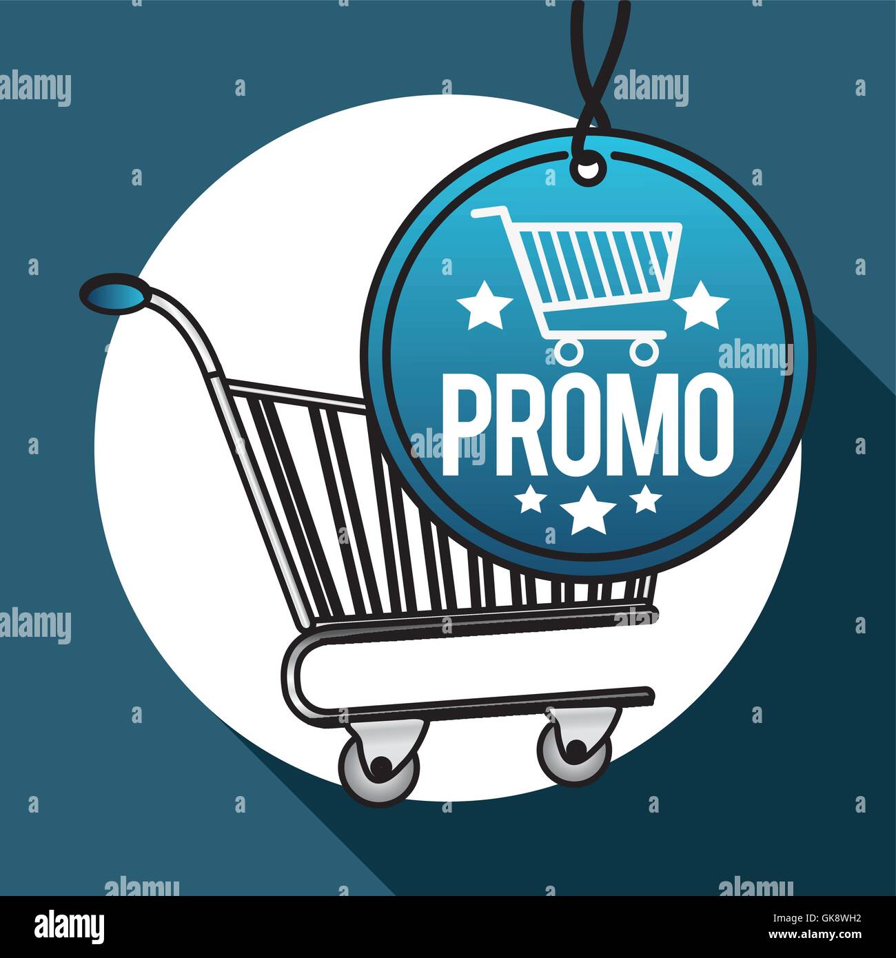 shopping cart and promo design , vector illustration Stock Vector Image ...