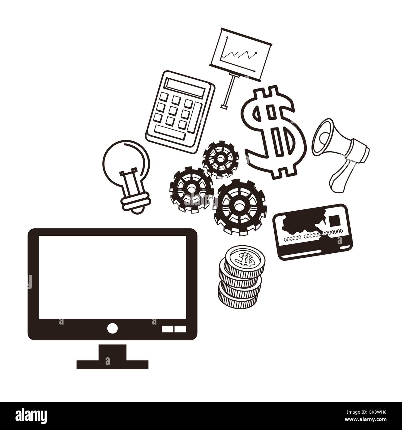 computer technology sketch icon set Stock Vector Image & Art - Alamy