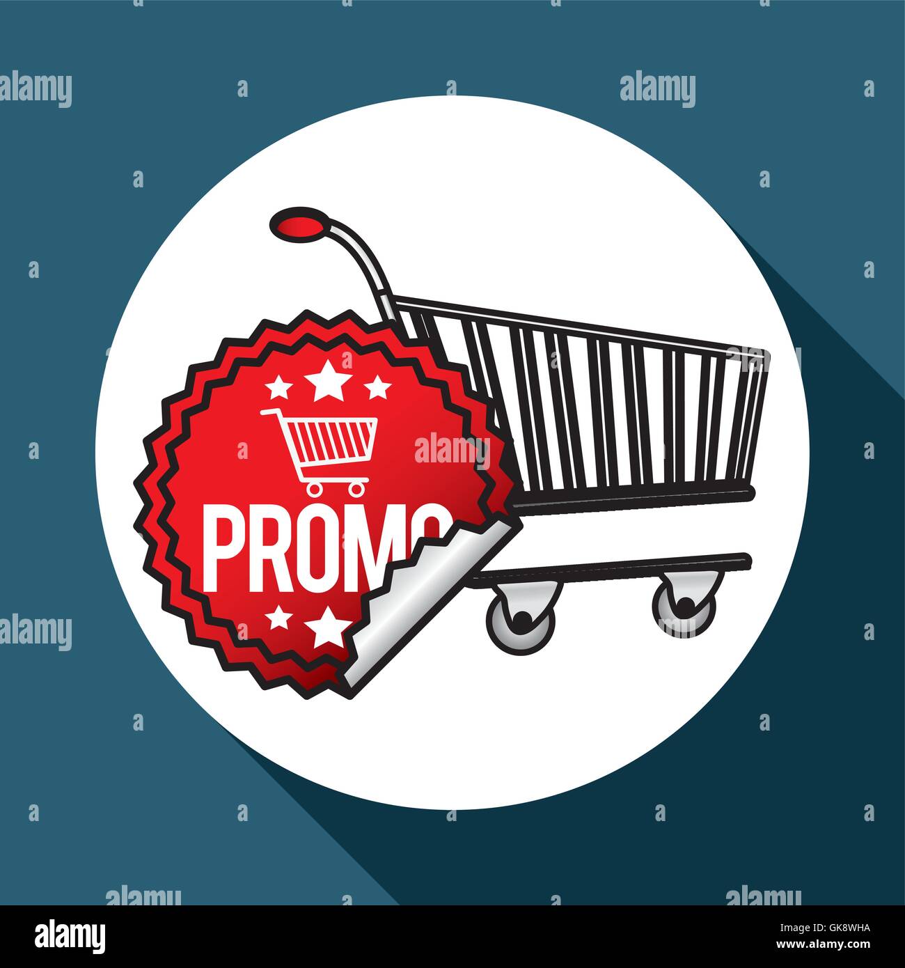 shopping cart and promo design , vector illustration Stock Vector Image ...