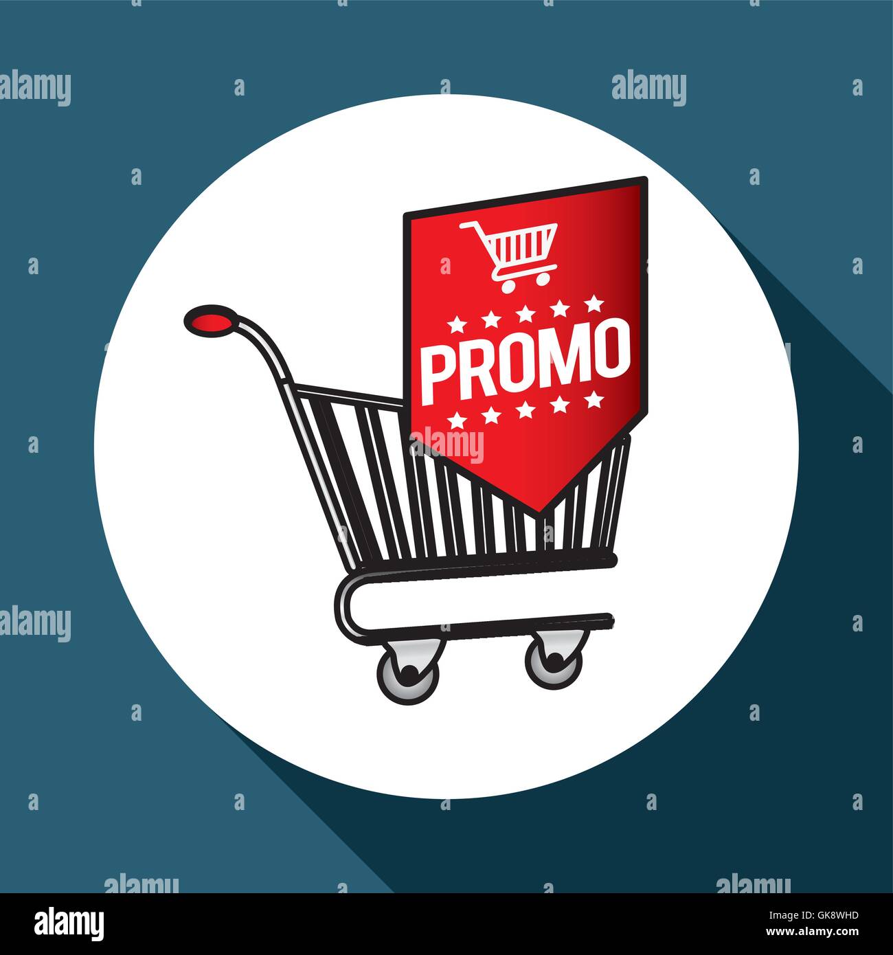 shopping cart and promo design , vector illustration Stock Vector Image ...
