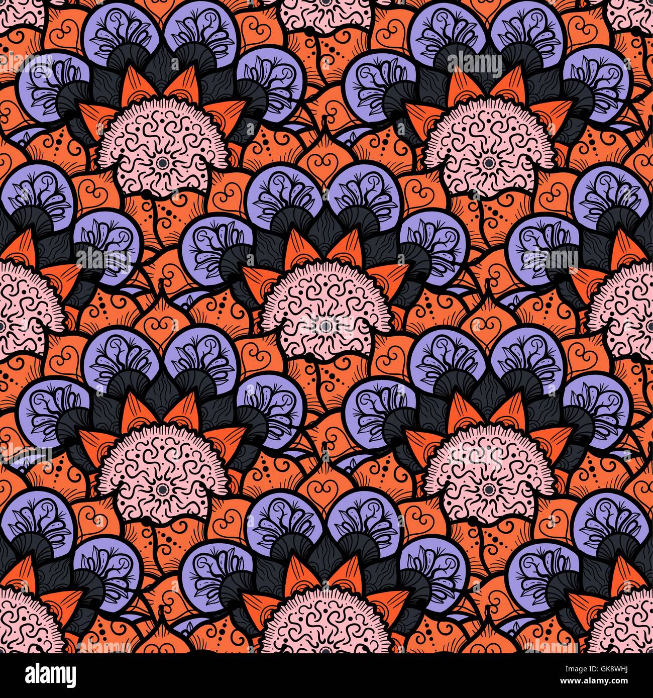 Hand drawn Mandala Seamless Pattern. Arabic, indian, turkish and ...